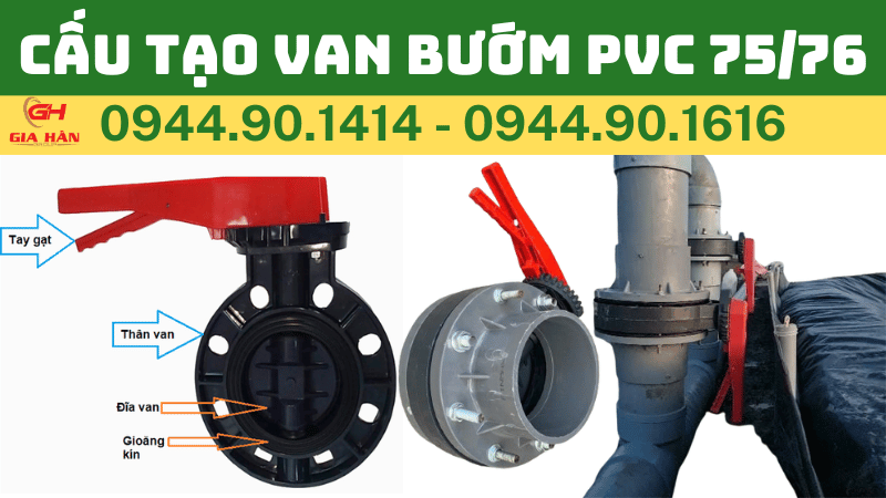 Van Bướm PVC D75/76 Tay Gạt l Giá Rẻ Nhất l Giao Hàng Ngay