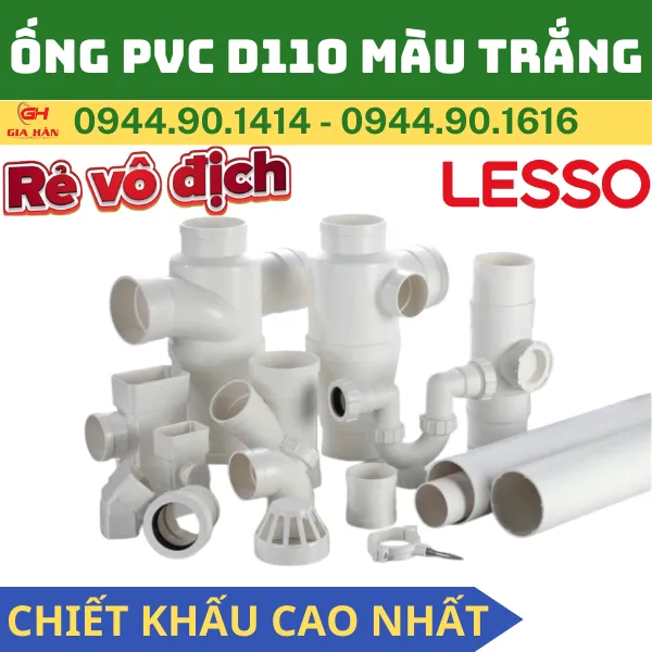Ống PVC Màu Trắng D110 | Bảng Giá & Thông Số Kỹ Thuật