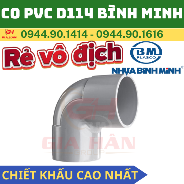 Co 114 PVC Bình Minh - Dày - Mỏng - Giá Co Nhựa D114 - D315