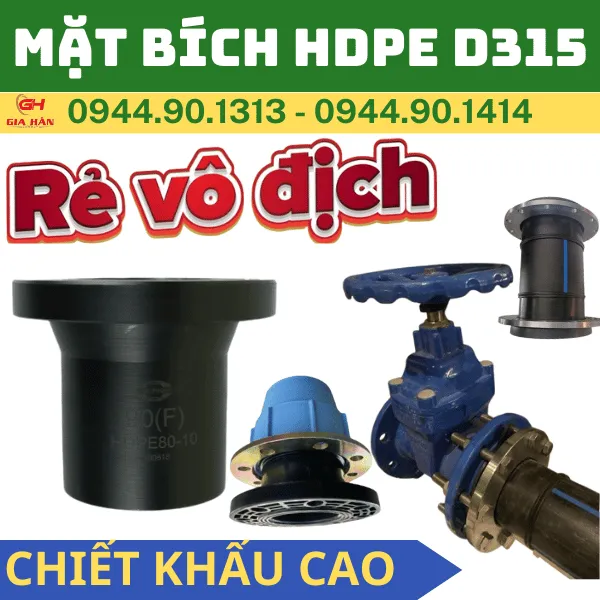 Mặt Bích Nhựa HDPE D315 l Hàn Đối Đầu l Hàn Lồng l PN10 - PN16