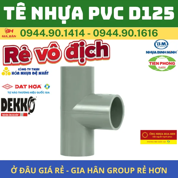 Báo Giá Tê Nhựa PVC D125 | PN6, PN10 | Phụ Kiện Ống Nước PVC