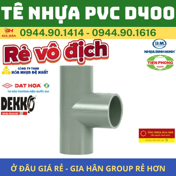 Báo Giá Tê Nhựa PVC D400 | PN6, PN10 | Phụ Kiện Ống Nước PVC