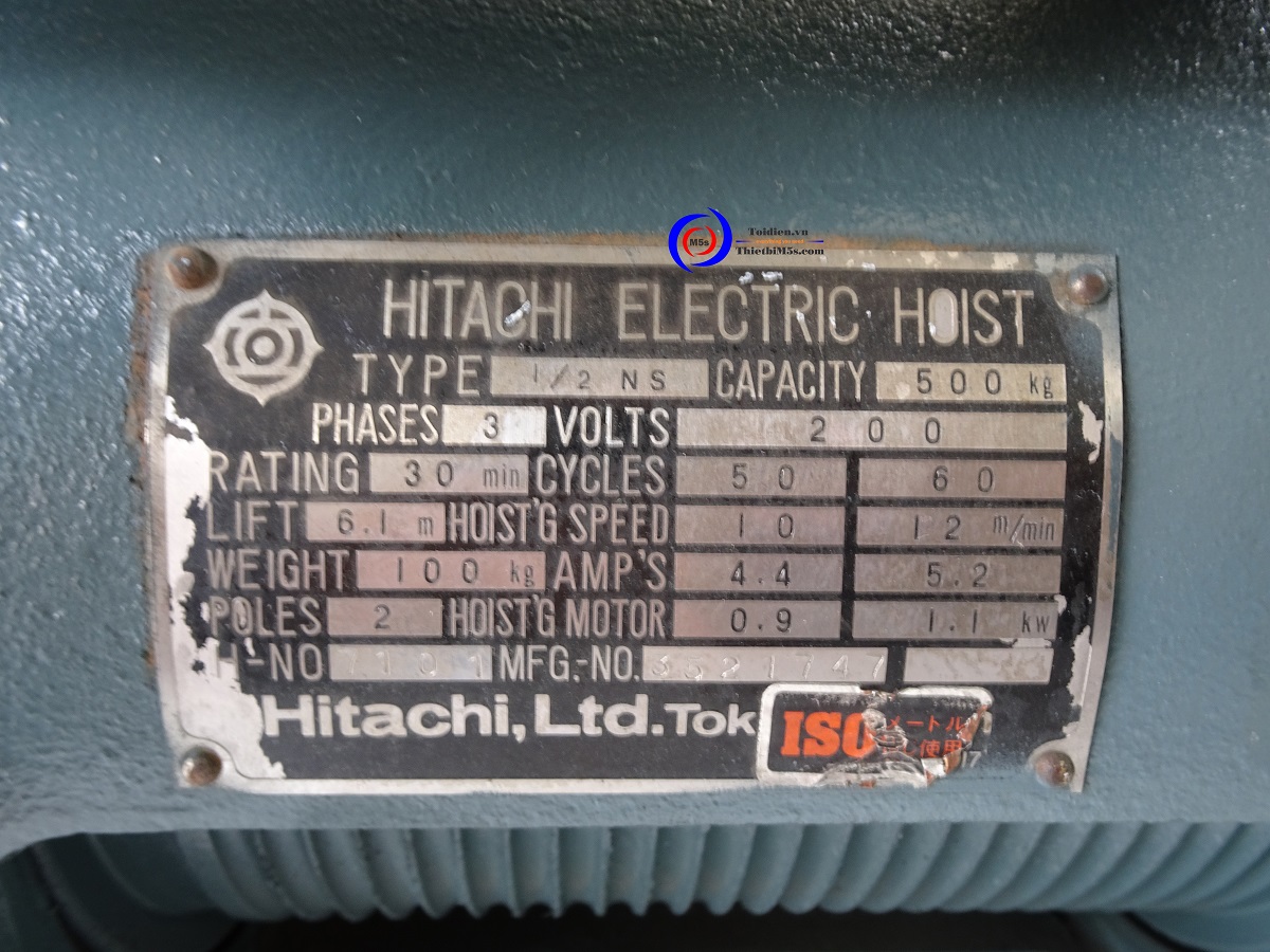 PA LĂNG CÁP ĐIỆN HITACHI 500KG-1000KG