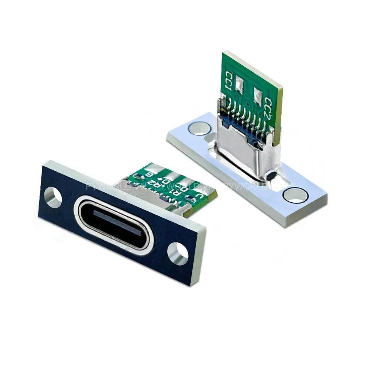 Mạch ra chân USB-C USB Type C gắn panel - Female With Fixing Plate ...