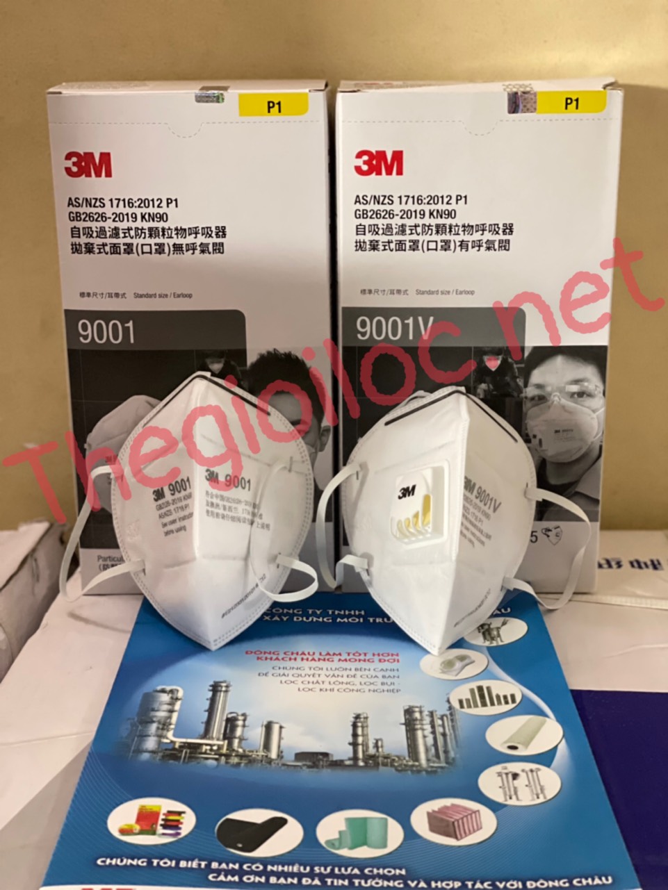 Khẩu trang 3M 9001V có van lọc bụi, lọc khí, vi khuẩn