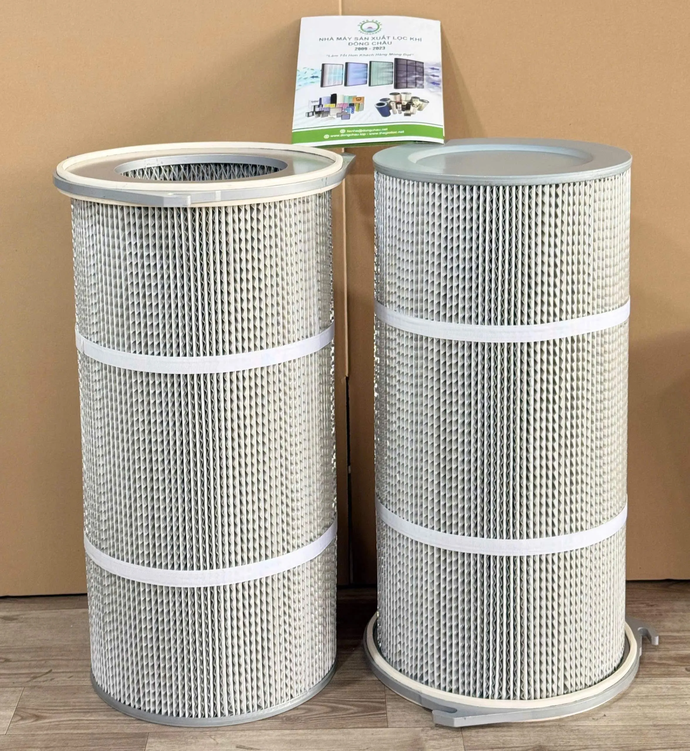 Phin lọc bụi PE 3 ngàm – Nắp sắt – Các lớp nhôm lượn sóng DCF