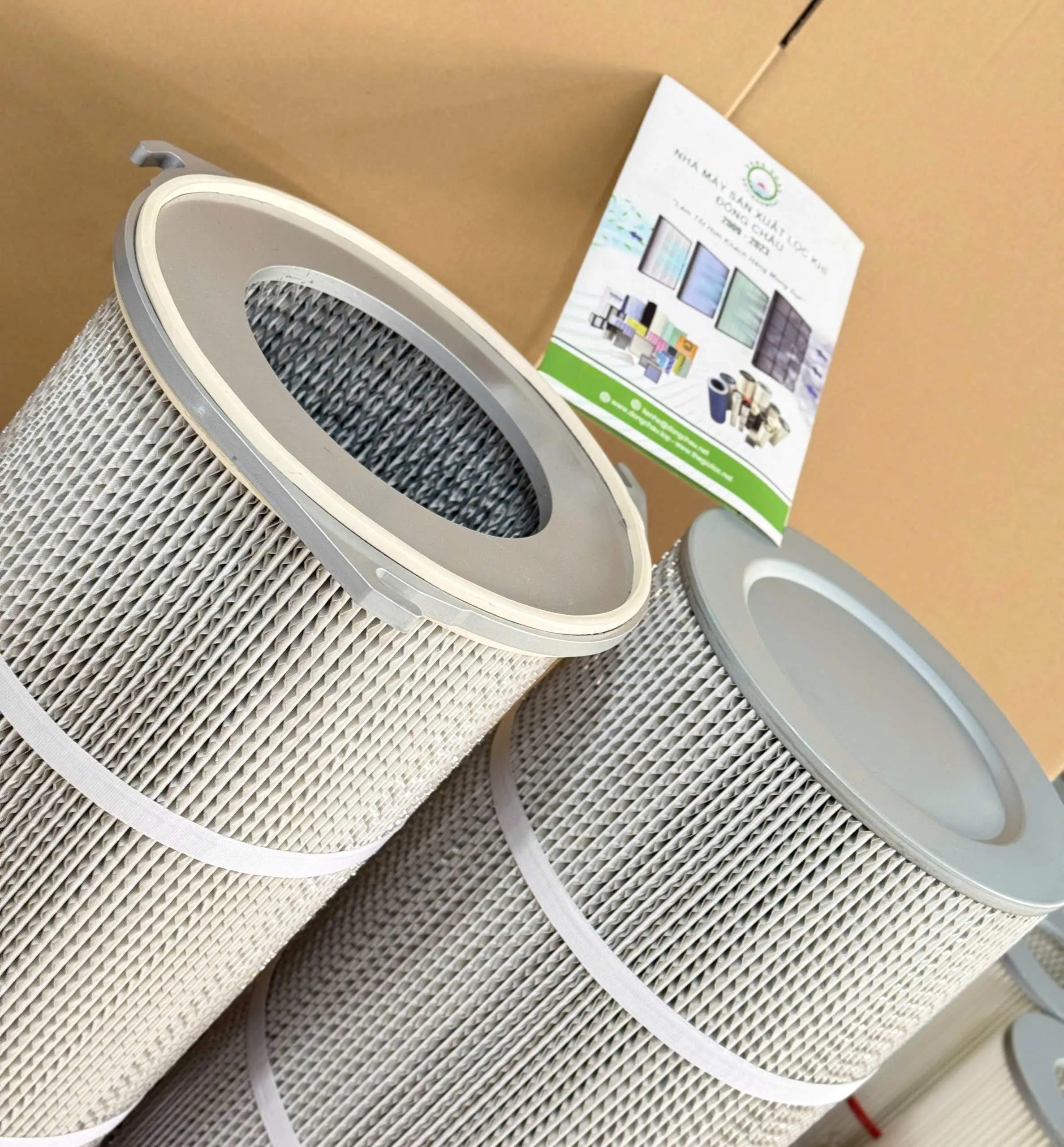 PE Dust Filter Cartridge 3‑Hook – Metal Cap – DCF Wavy Aluminum Layers