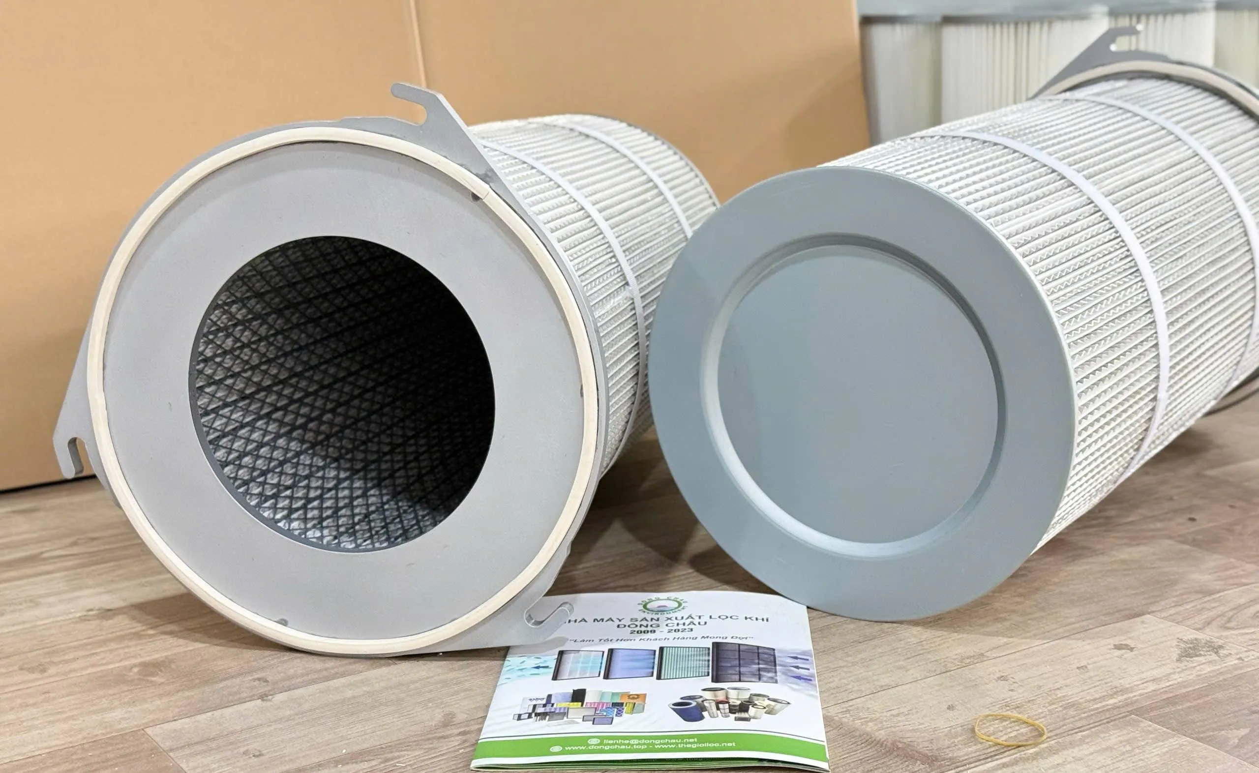 PE Dust Filter Cartridge 3‑Hook – Metal Cap – DCF Wavy Aluminum Layers