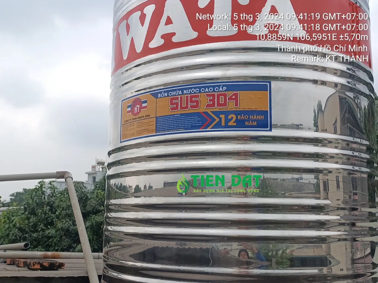 Bồn nước inox Hwata 1000L ngang tiện ích tiết kiệm chi phí cho mọi gia đình