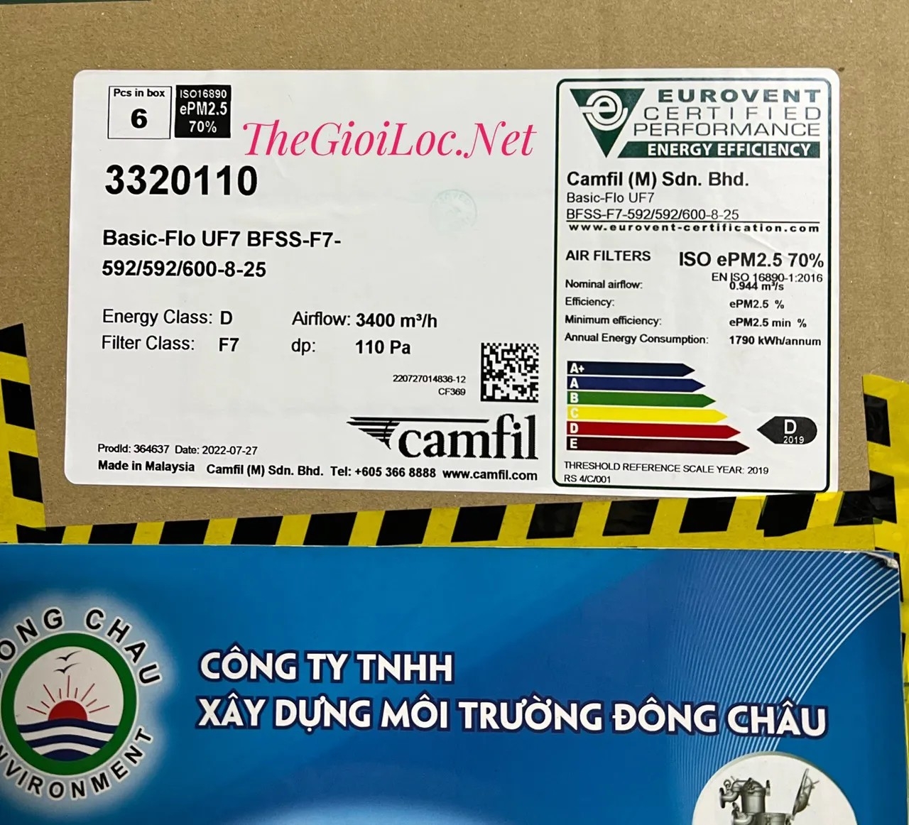 Khung Lọc Túi Medium F7 Basic-Flo Camfil Nhôm