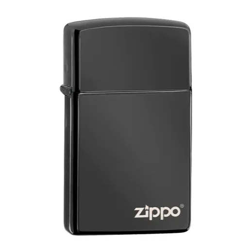 Slim® High Polish Black Zippo Logo