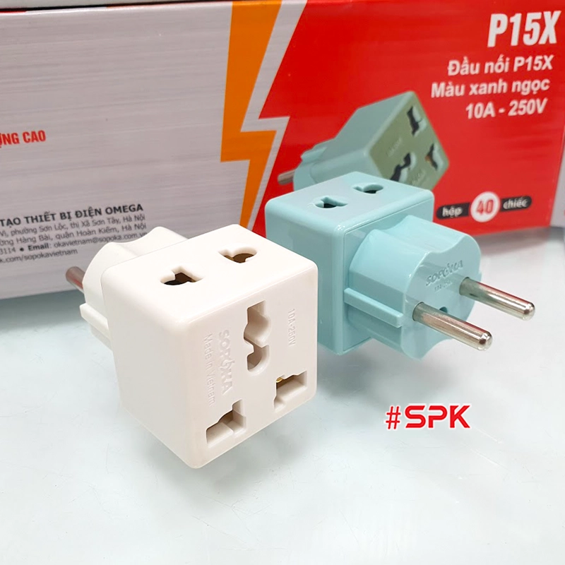 Đầu nối phích cắm chia điện 2 lỗ đa năng