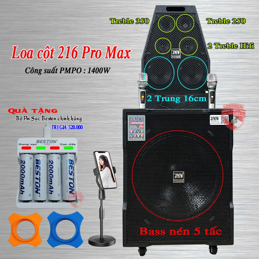Loa cột công suất khủng JMW 216 Pro max