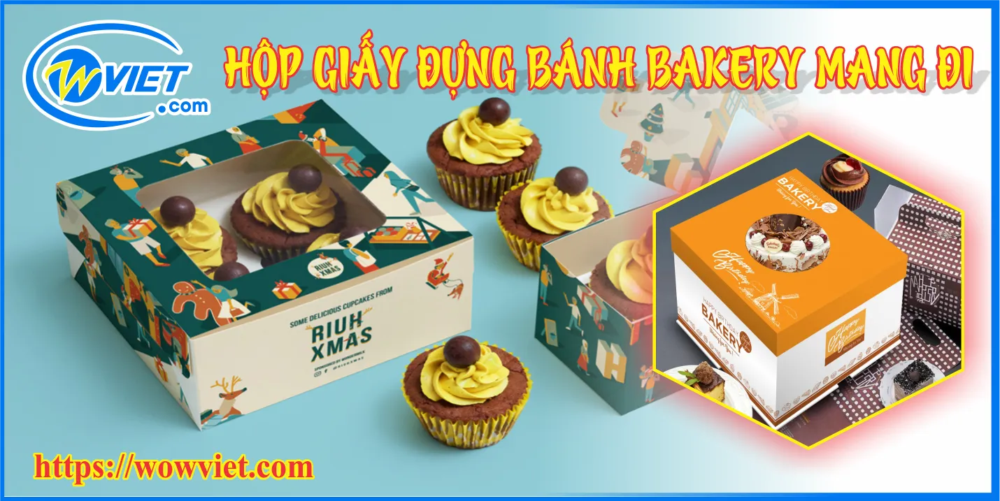 HỘP GIẤY ĐỰNG BÁNH BAKERY MANG ĐI