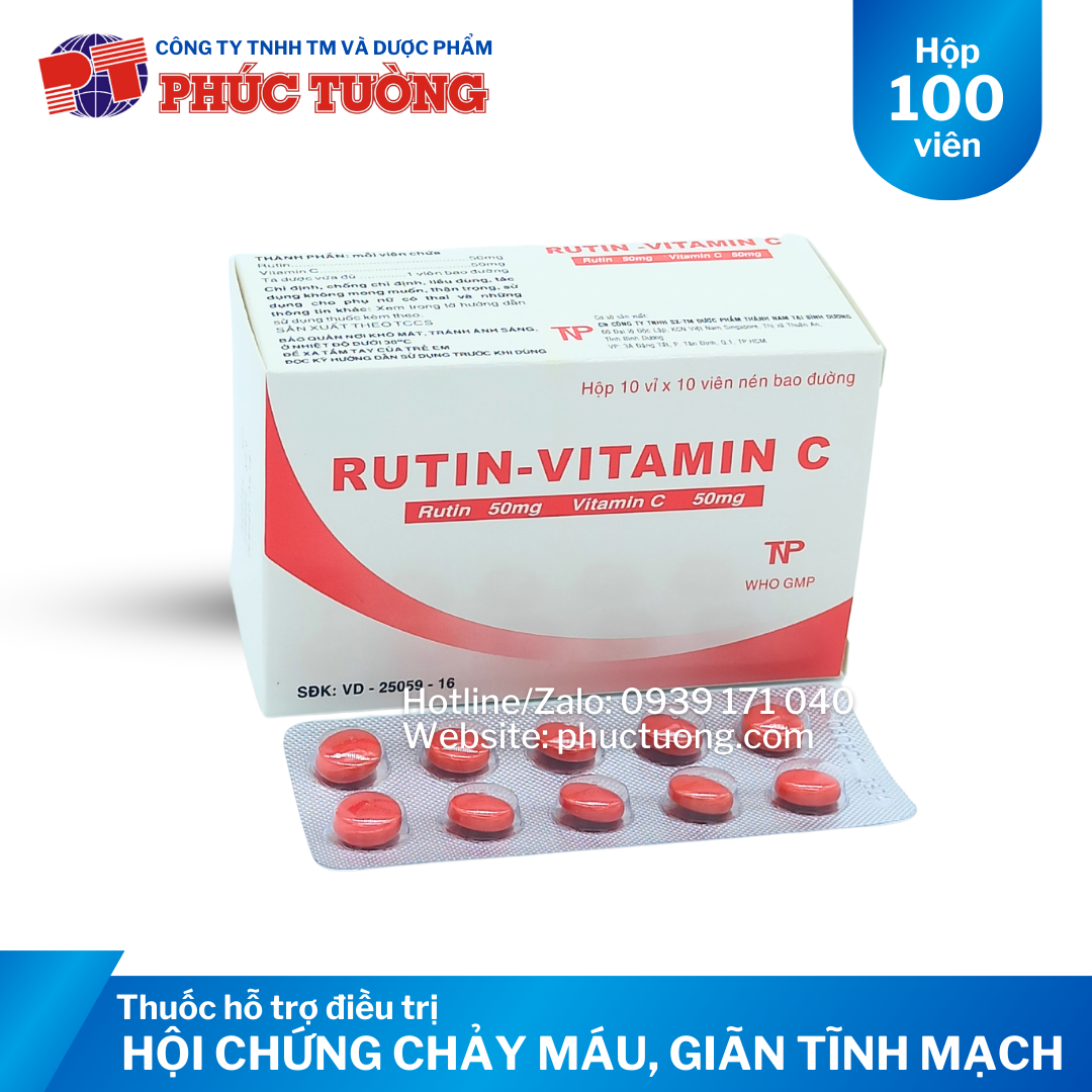 RUTIN VITAMIN C - Hỗ trợ thành mạch máu