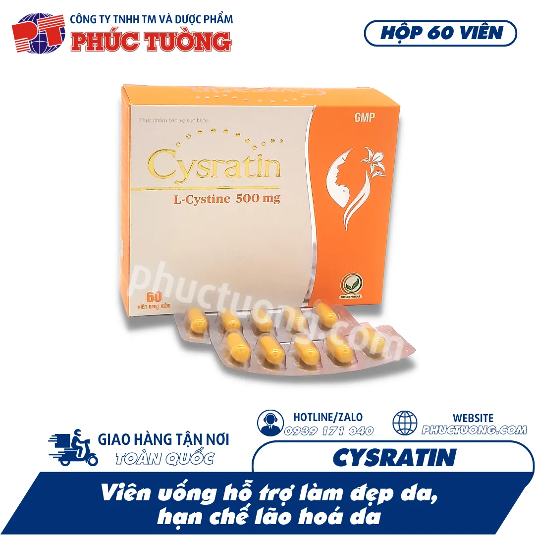 CYSRATIN - Viên uống làm đẹp da, hạn chế lão hoá da