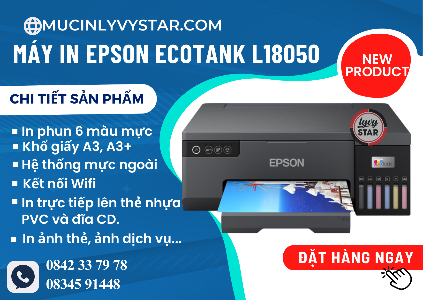 Máy in Epson Ecotank L18050 (6 màu - Wifi - A3)