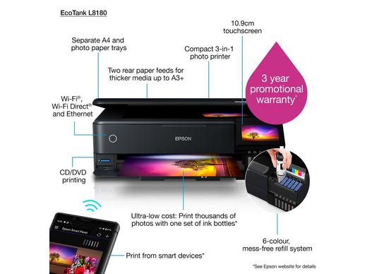 Máy in Epson Ecotank L8180 in phun màu khổ A3+