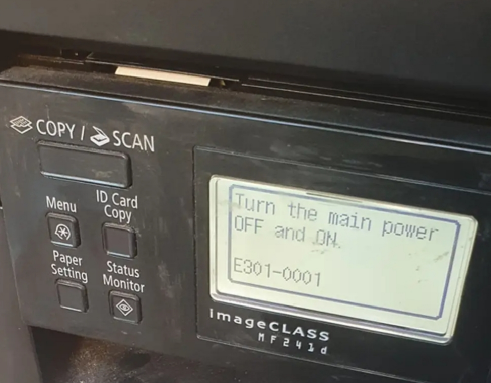 Khắc phục máy in Canon báo lỗi E301-0001