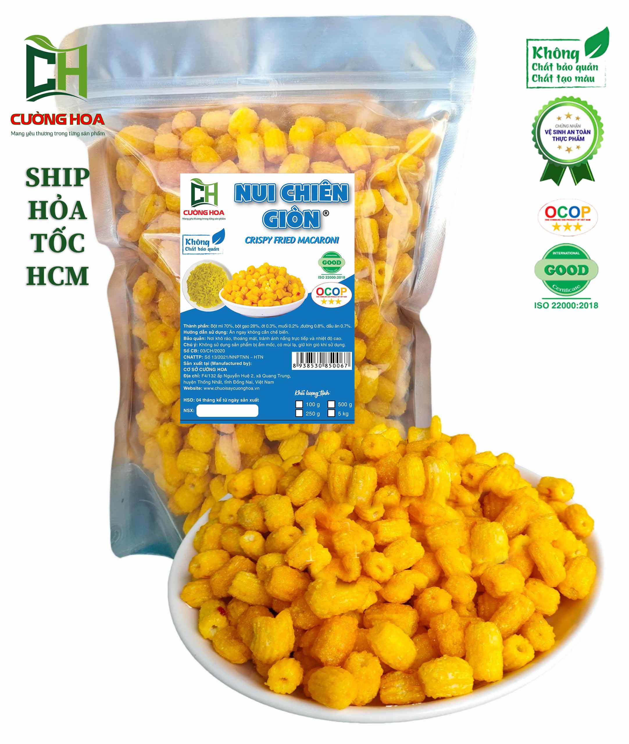 Nui chiên bơ Cường Hoa - Nui sấy gia vị 0,5 1kg