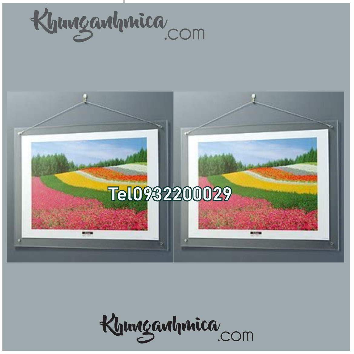 Khung poster treo làm từ 2 tấm mica dày 3mm tại Tatamimi.com