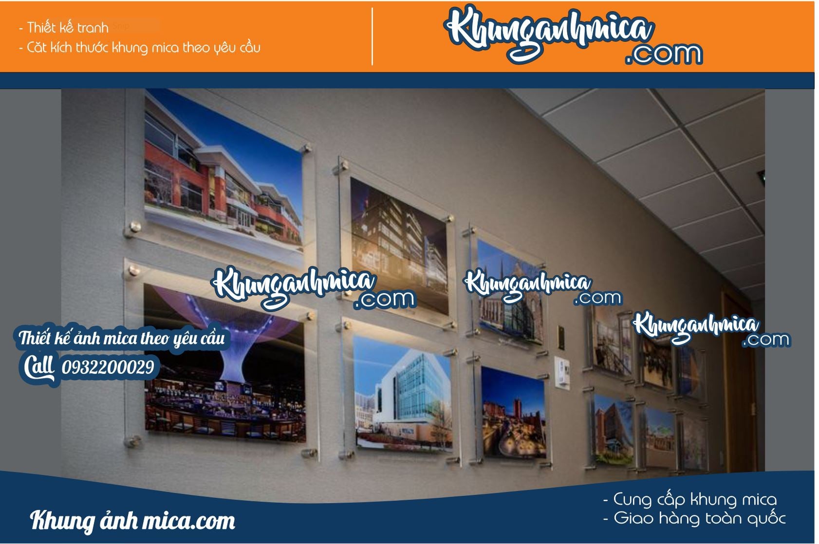 Khung mica treo tường A0 và khung mica khổ lớn | KHUNG ẢNH MICA.COM