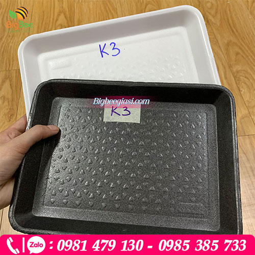 Khay xốp M18, M20, M40, K3 loại lớn đựng thịt, sầu riêng tách múi