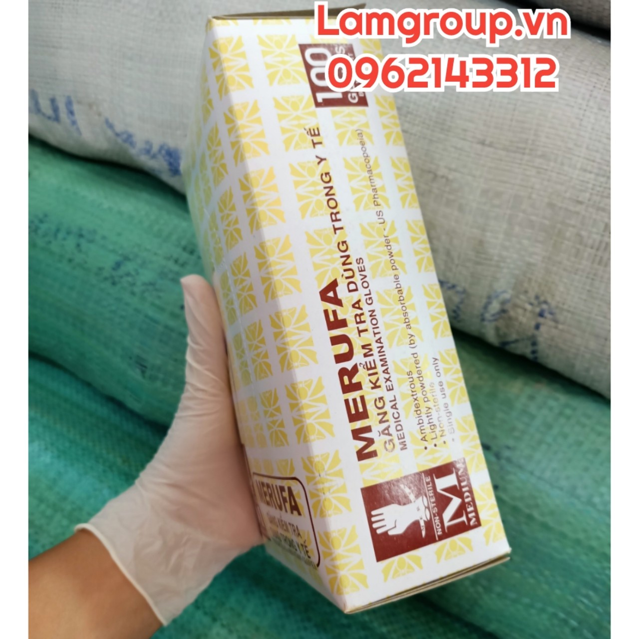 Găng tay cao su y tế latex không bột Merufa Việt Nam