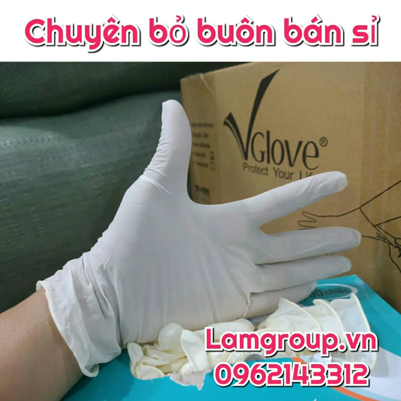 Găng tay Vgloves có bột latex