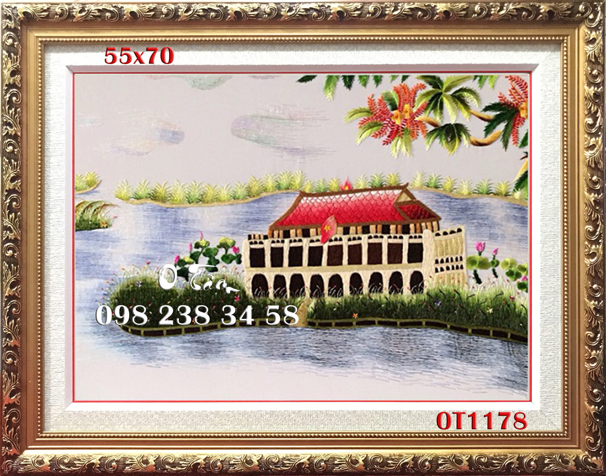 Tranh thêu Bến Nhà Rồng OT 1178