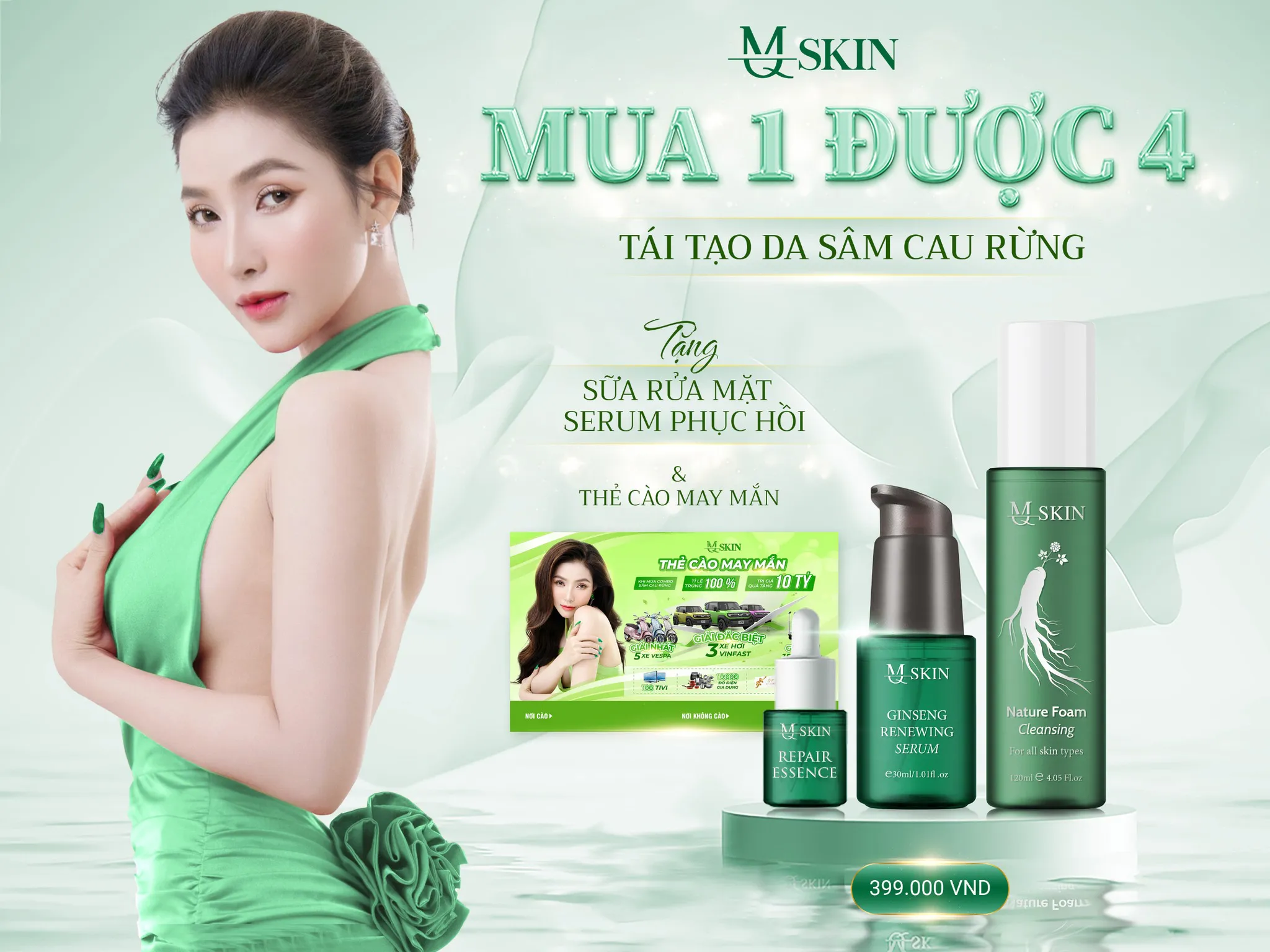 Chăm Sóc Da Sau Khi Dùng Tái Tạo Da Sâm Cau Rừng Mq skin