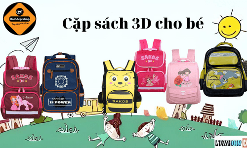Cặp sách 3d dễ thương cho bé