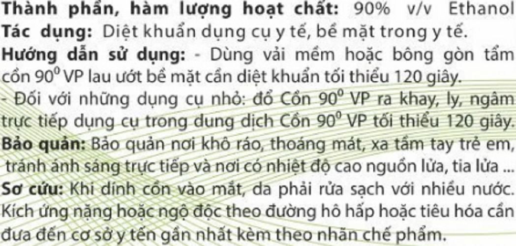 CỒN 90 ĐỘ VP 1000ml