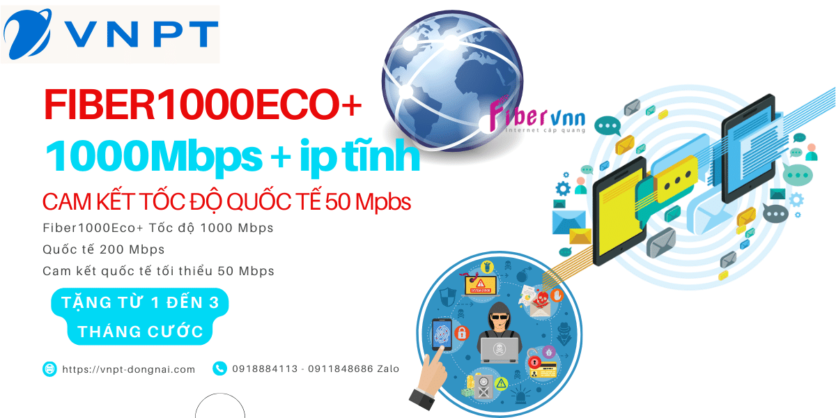 Cáp quang Doanh Nghiệp VNPT Fiber1000Eco+ 1000Mpbs 1 IP Tĩnh