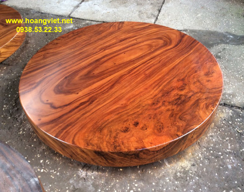 Mặt bàn ăn tròn gỗ me tây nguyên khối uy tín tại TPHCM